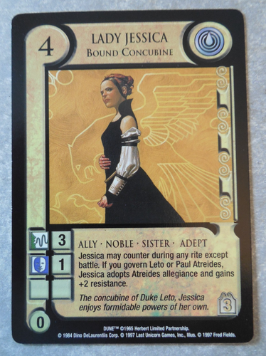 DUNE EYE OF THE STORM COLLECTIBLE CARD GAME, 1997, LADY JESSICA BOUND ...