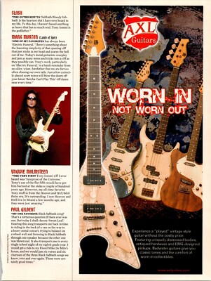 AXL Guitars Original Print Ad | eBay