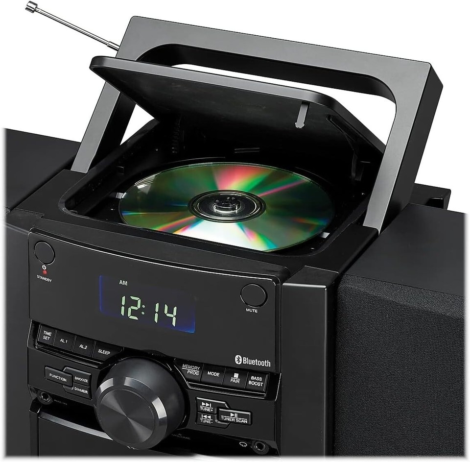 JENSEN Portable Stereo Bluetooth CD Music System with Cassette and ...