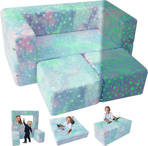 Memorecool Kids Couch Toddler Couch, Stars Glow in the Dark Kids Couch ...