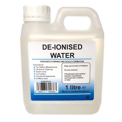Deionised Water 1l 1 litre for Steam Irons, Car Batteries, Humidifiers ...