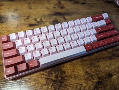 Custom modded budget mechanical keyboard CIY 68 pink red thocky hot ...