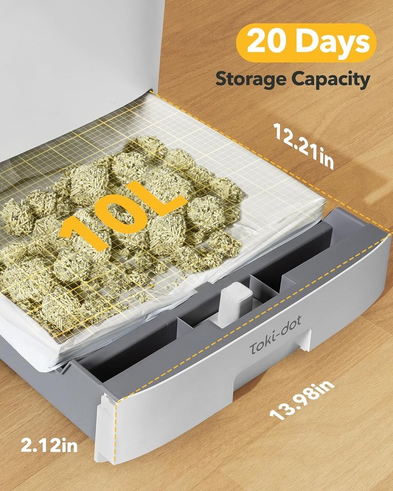 One-Touch Semi-Self-Cleaning Cat Litter Box, Open Top Automatic Cat ...