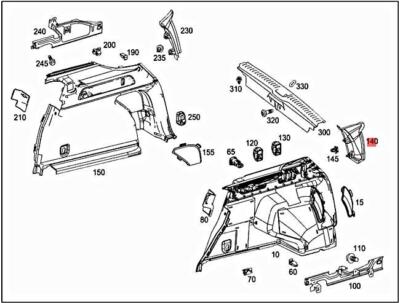 Genuine MERCEDES X253 GLC X253 Cover d-pillar 2536907703 | eBay