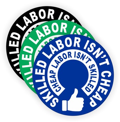 3pk Skilled Labor Isnt Cheap Hard Hat Stickers Funny Welding Helmet ...