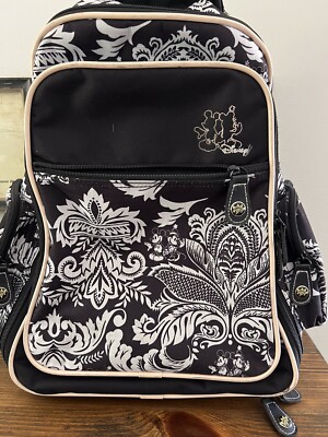 Disney Rolling Suitcase W/ Backpack Straps. Wheels, Black & White | eBay