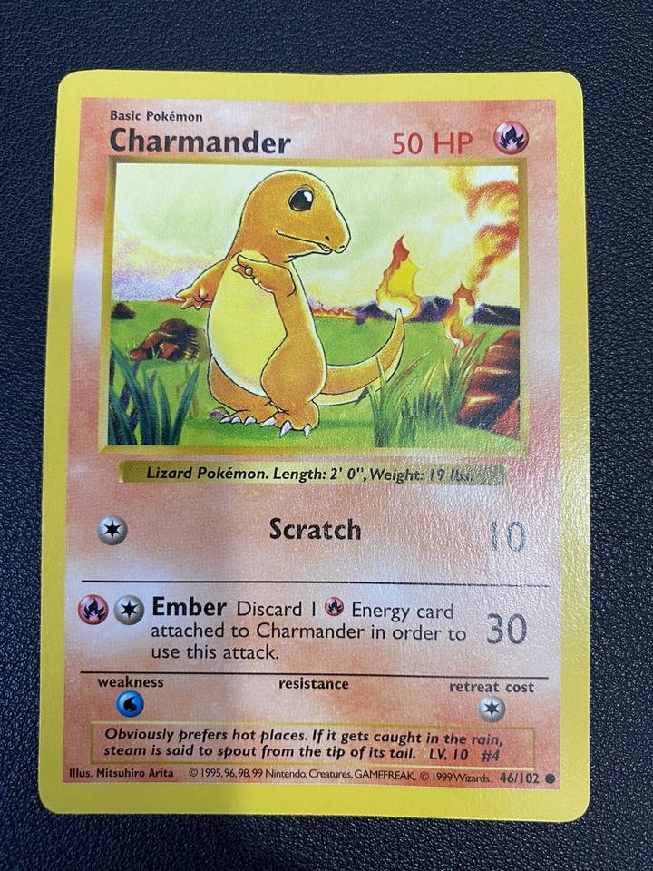 Pokemon Base Set 1999 Shadowless Charmander Card #46 | eBay UK