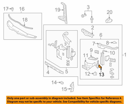 53257-60100 Toyota Bracket, radiator support to front fender 5325760100 ...