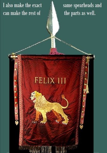 Roman LEGIO III FELIX legion standard vexillum flag spear GLADIATOR II ...