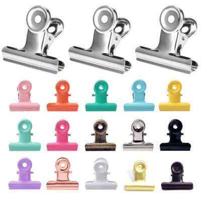 18 Color 22mm Metal Grips Bulldog Clips Letter Binder Paper Clamp ...