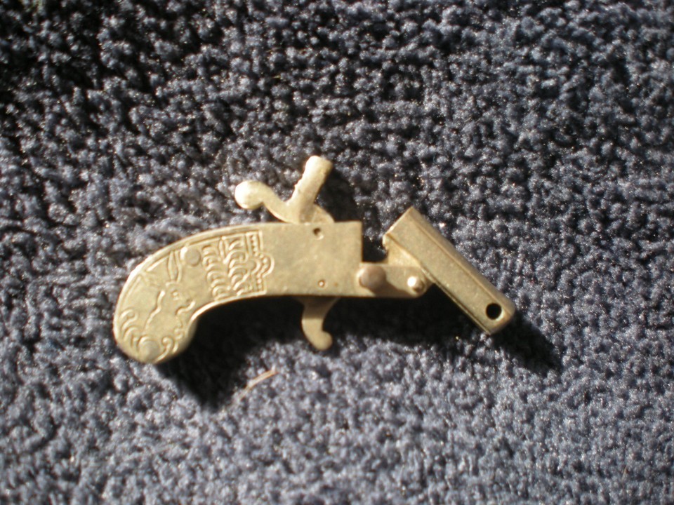 Berloque Miniature 2mm Pinfire Fob Mini Pistol LITTLE ATOM CHADWICK GUN ...