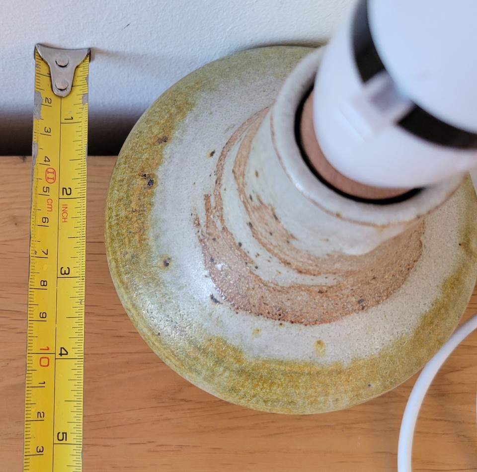 Studio Pottery Table Lamp Small Vintage Unique Hand Crafted 20cm Tall x ...