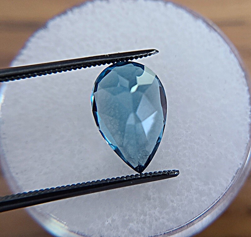 3.44 Ct. Genuine London Blue Topaz Gemstone Pear Shape 12 X 8 mm Loose ...