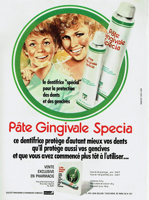 Publicité Advertising 0822 1974 dentifrice pate Gingivale Specia dents ...