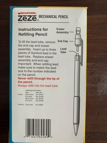PaperMate 64589 ZeZe Mechanical Pencils 0.5mm Black with Tuff Stuff ...