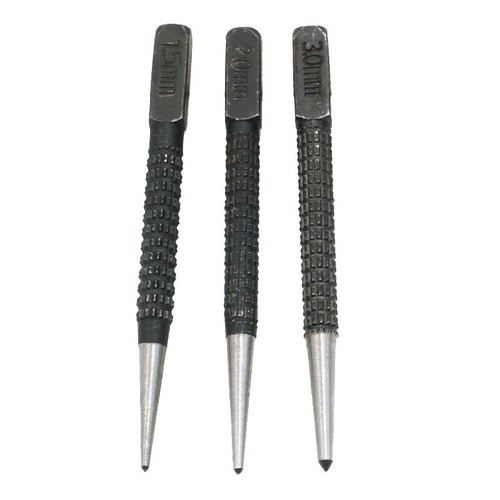 3pc Centre Punch Set Pre Drilling Scribe Mark Dot Point Marking Metal ...