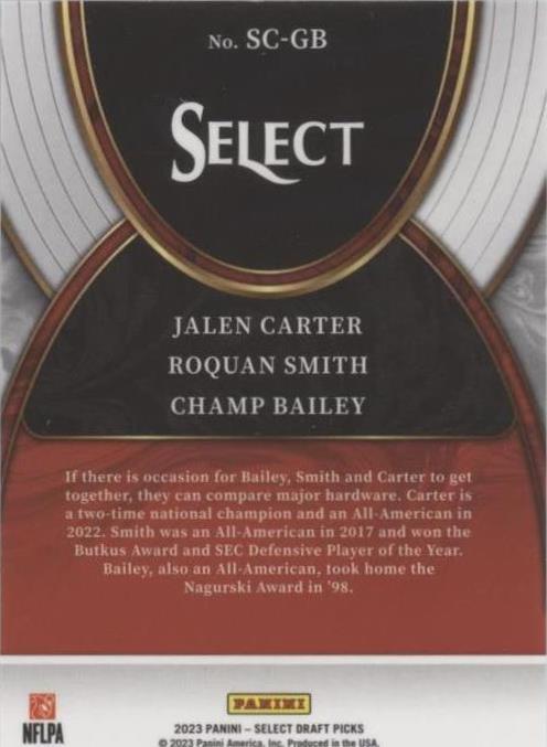 Las mejores ofertas en 2023 Panini Select Draft Picks Champ Bailey ...