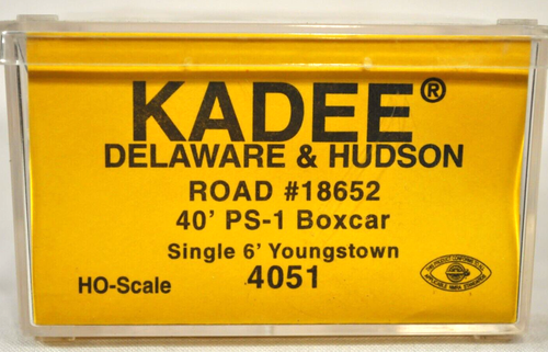 Kadee Cars Delaware Hudson Road 40' PS-1 Boxcar #18652 Freight Car 4051 ...