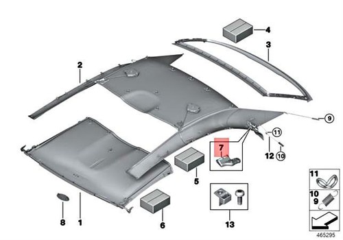 For BMW Genuine Headliner Bracket Center Left 54375A19AA6 | eBay