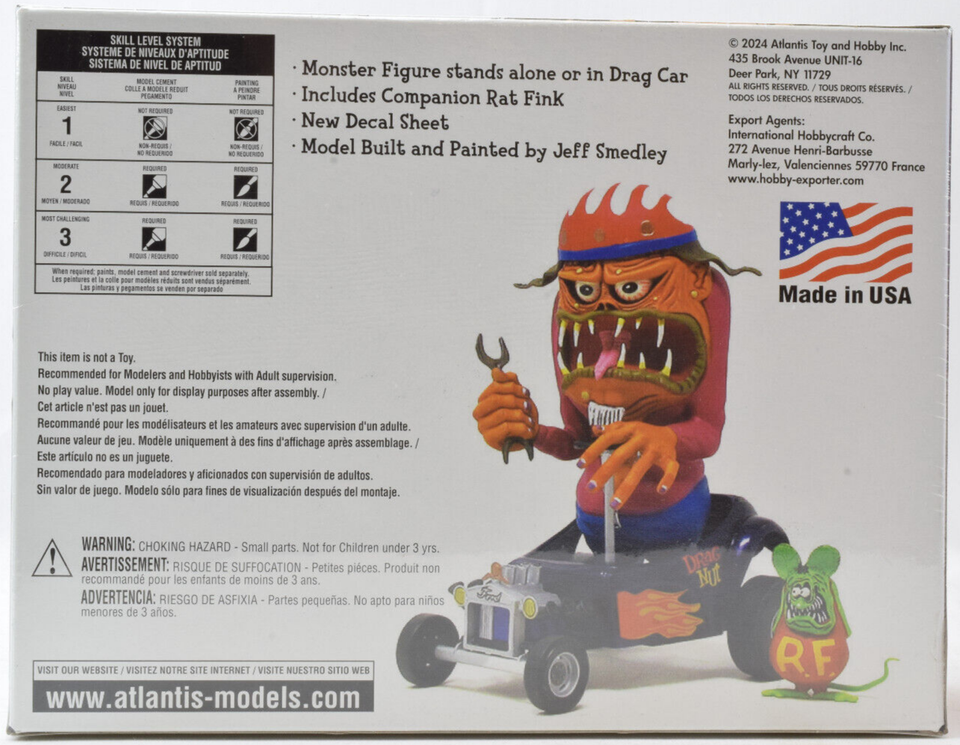 Atlantis Drag Nut Ed Big Daddy Roth Plastic Model Car Kit W/ Figure ...