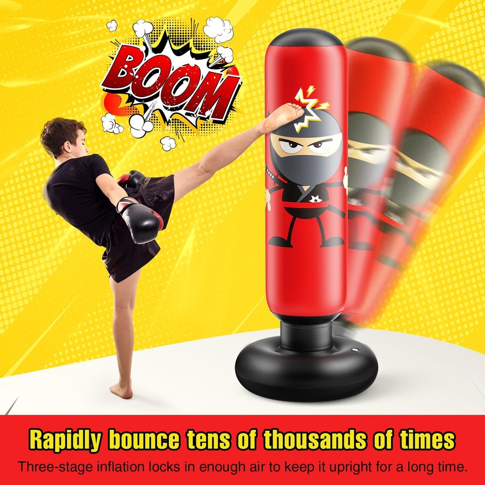 Inflatable Kids Punching Bag Punching Bag Karate Gifts for Boys and ...