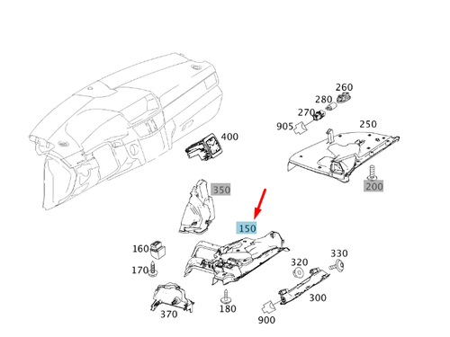 MERCEDES-BENZ E W212 Lower Dashboard Trim Panel A21268098019051 NEW ...