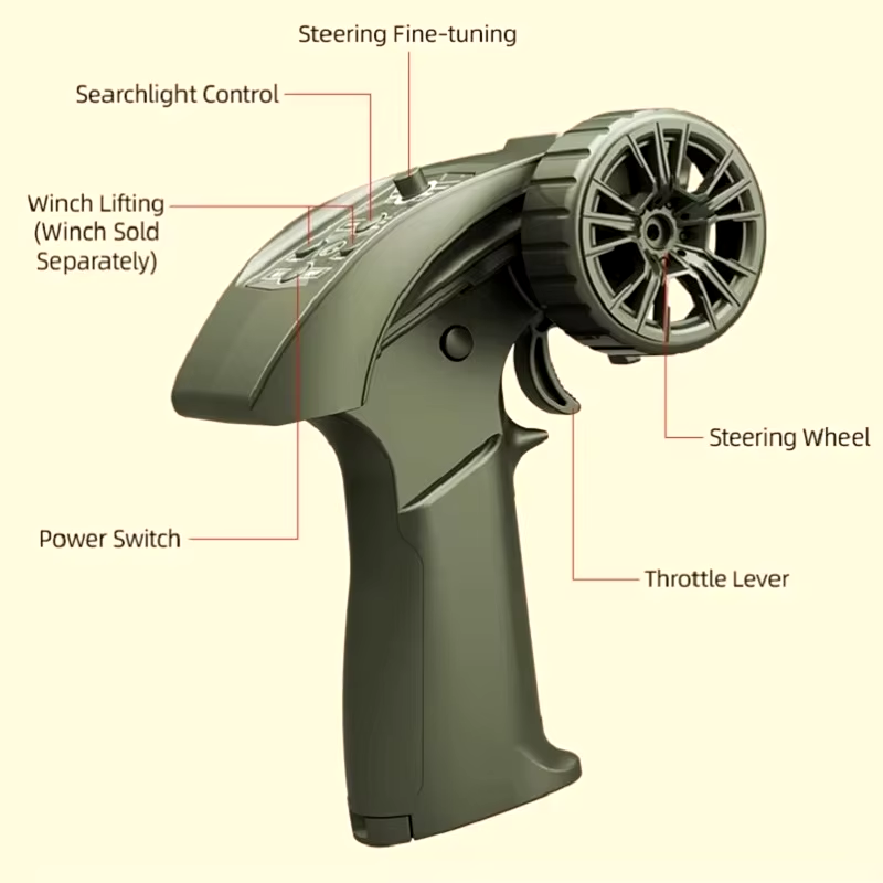 JJRC C8815 Willys Jeep 2.4G 1/10 Military Truck 4WD Off-Road RC Car w ...