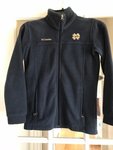 Unisex Kids Columbia Notre Dame Fleece Jacket, Size M, Navy | eBay