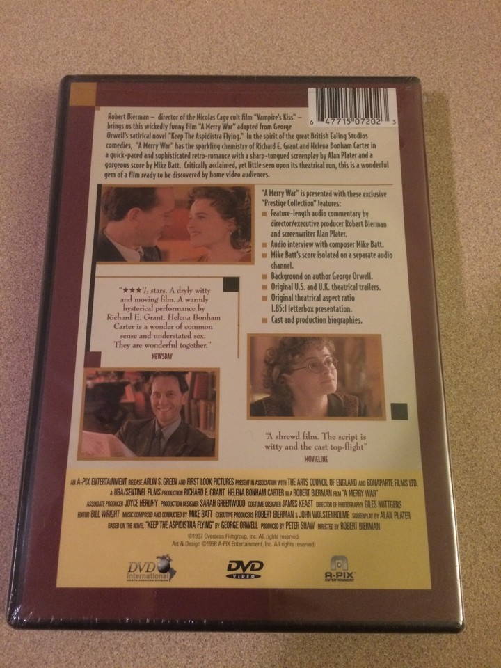 A Merry War - DVD Richard Grant Helena Bonham Carter New Sealed Out Of ...
