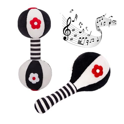 Baby Rattles Toys Stuffed Rattles, 2 Pcs Soft Rattle Infant Baby Toys 0 ...