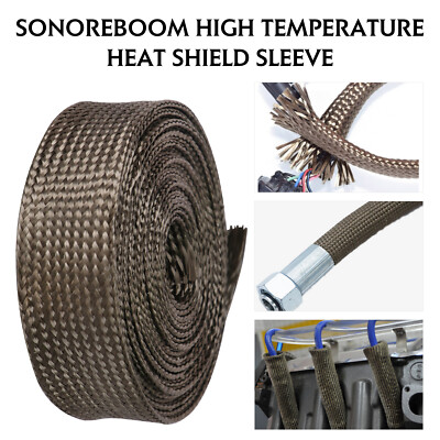 3/5" ID Titanium Heat Wrap Wire Shield Sleeve Adjustable Fuel Line Heat ...