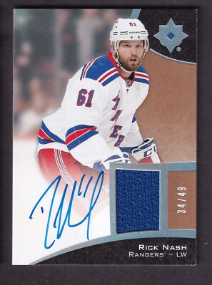 Rick Nash 2015 Ultimate Collection Jersey Relics Spectrum Silver Auto ...