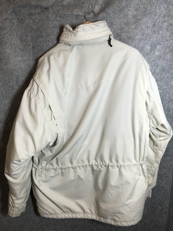 VINTAGE Killy Jacket Mens Large White Hooded Ski Snow Insulated Zip ...
