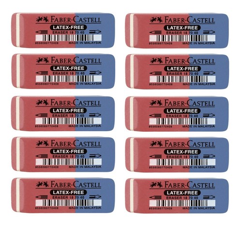 10 x Faber-Castell Radiergummi Radierer Latex-free Kombiradierer rot ...