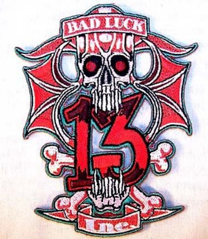 BAD LUCK 13 EMBRODIERED PATCH jacket biker 505 pot leaf marijunna ...