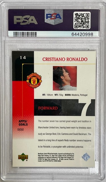 2003 Upper Deck Manchester United - #14 Cristiano Ronaldo (RC) for sale ...