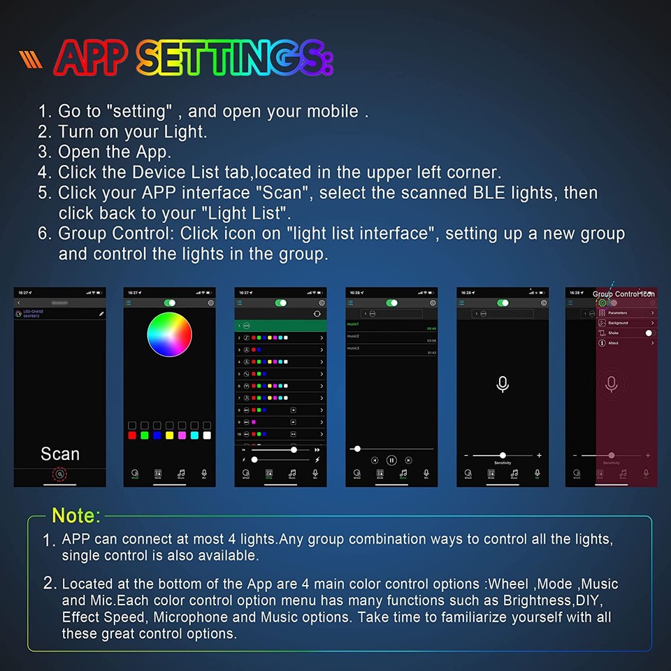 4x6" RGB LED Color Chasing Halo Headlight Sealed Beam For Ford Dodge ...