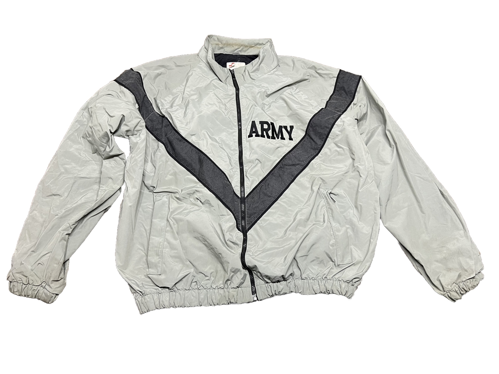 Vintage 1990s Army Windbreaker Grey and Black Jacket!… - Gem