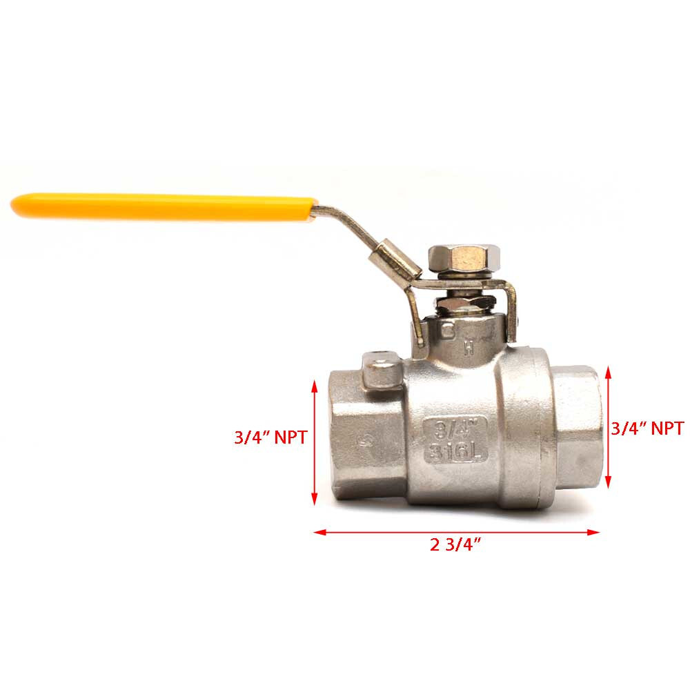 Gemlux Boat NPT Threaded Ball Valve BV-11F-2PC-075 | 3/4 Inch SS | eBay