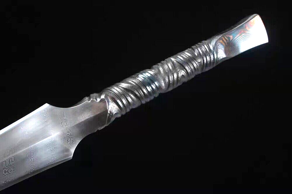 Hand Forged Chinese Kung Fu Sword Sharp Folded Damascus Steel Blade ...