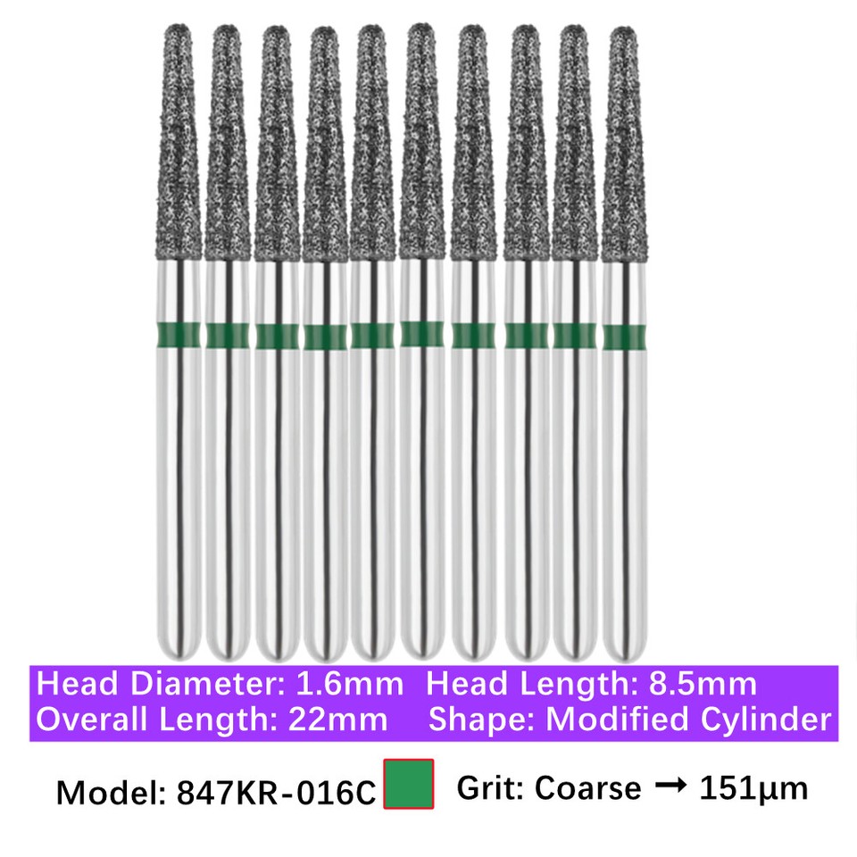 10pc Dental FG High Speed Diamond Burs Flat End Taper Shape Polishing ...