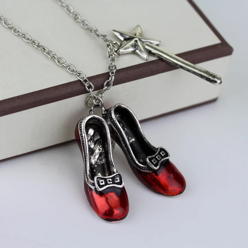 The Wizard Of Oz Inspired Ruby Slippers Charm Pendant On 20" Link Chain ...
