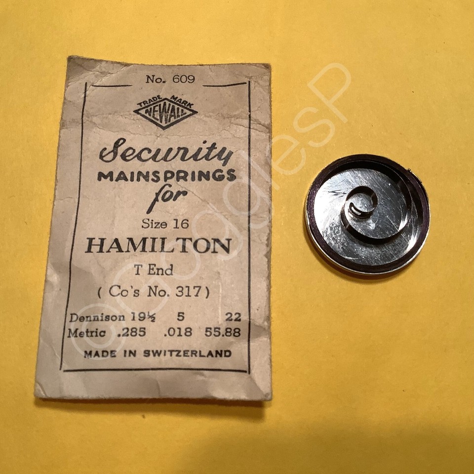 NOS Mainsprings for Hamilton Watches 0s to 18s - Select A Style/Size | eBay