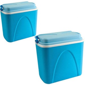 2 x LARGE 24L 12v COOLBOX COOLER BOX CAMPING BEACH PICNIC TRAVEL FOOD ...