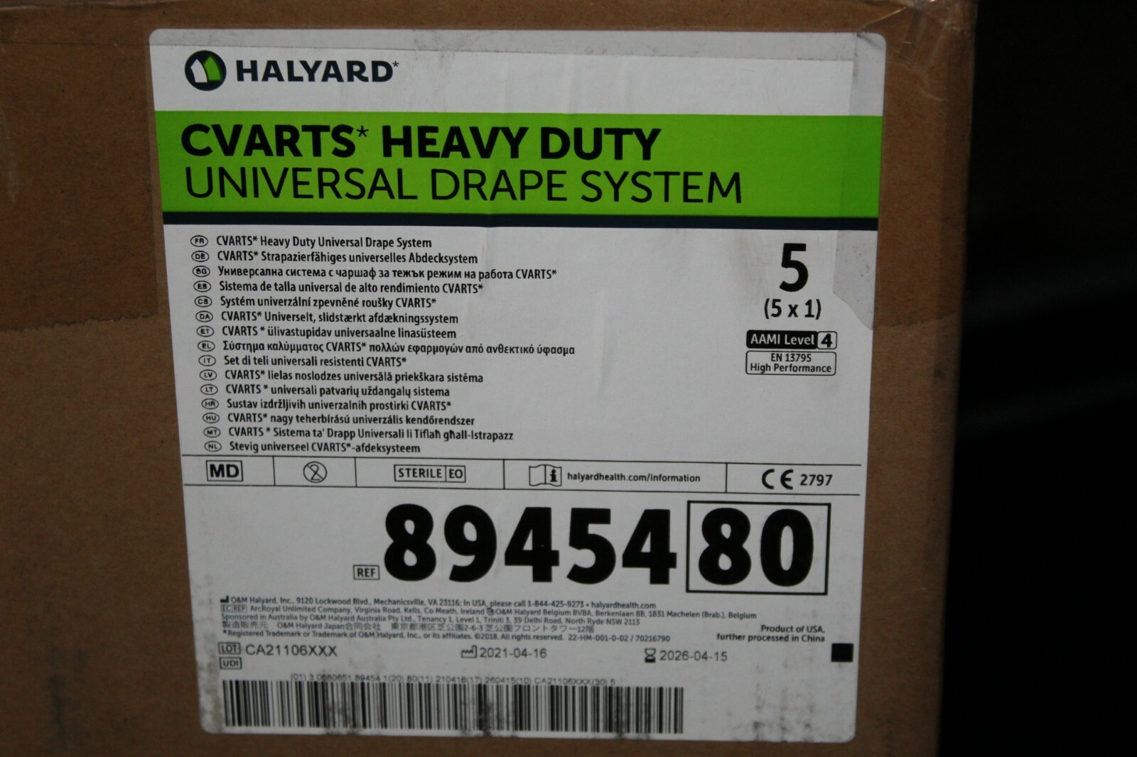 Halyard+89454+CVARTS+Heavy+Duty+Universal+Drape+System+Sterile+-+5%2Fcs ...