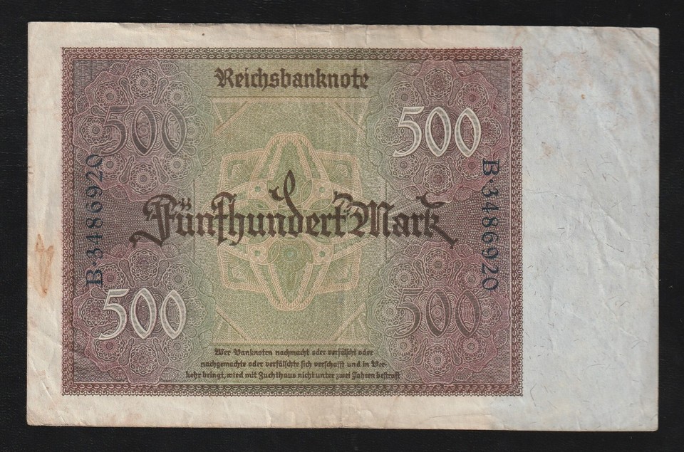 Germany, 500 Mark, 1922, P-73, Banknote | eBay