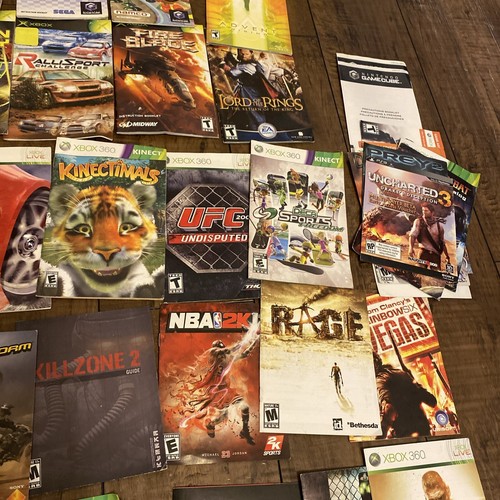 Video Game Manual Lot of 39 Manuals plus some Inserts Xbox, 360, PS3 ...