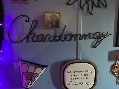 Chardonnay Wrought Iron Cursive Wall Art EUC | eBay