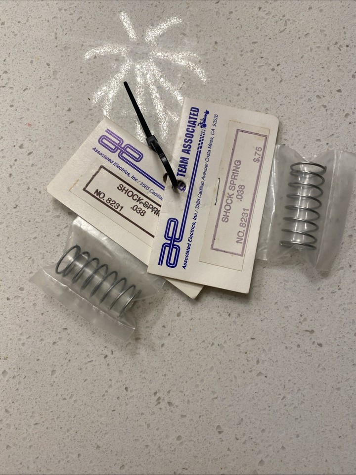 VINTAGE RC Team Associated Front 8231 Silver Shock Spring Gold Pan 2pc ...