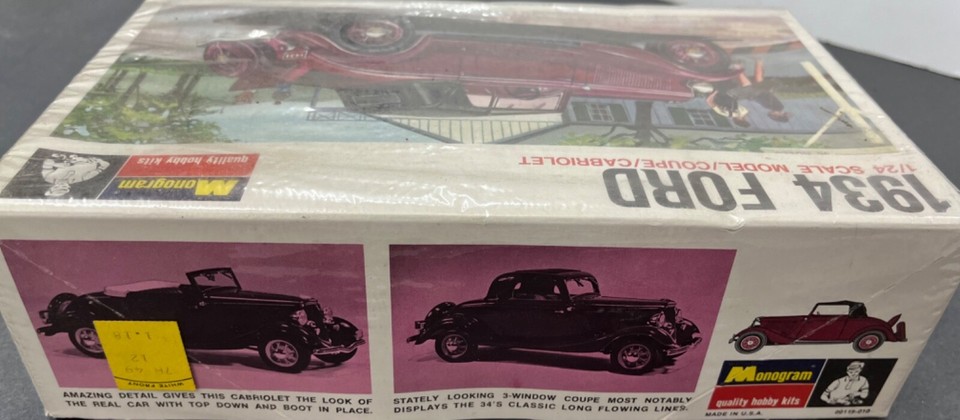 Monogram pc-119 1934 Ford Coupe or convertible old 1967 vintage 1/24 ...
